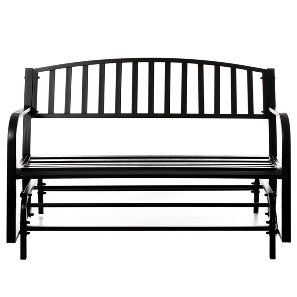 Gardenised Black Steel Outdoor Swing Bench QI003392 | RONA