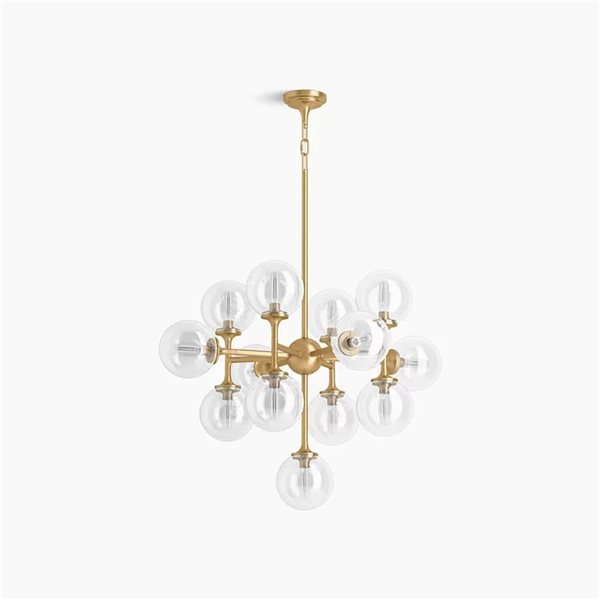 KOHLER Bellera 32-in 13-Light Chandelier - Modern Brushed Brass 31767 ...