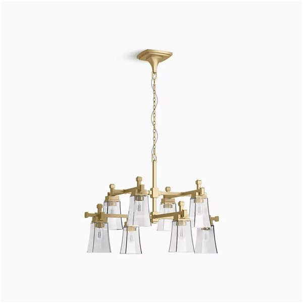 KOHLER Riff 35-in W 8-Light Chandelier w/ Clear Bell-Shaped Shades ...
