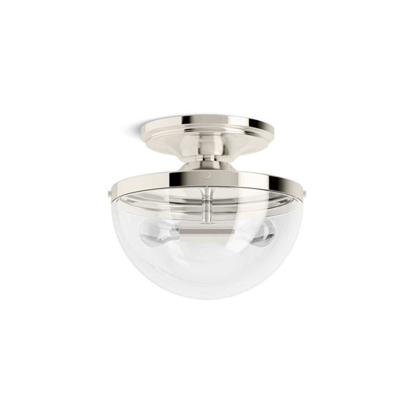 KOHLER Bellera 15-in W Flush-Mount Ceiling Light - Polished Nickel ...