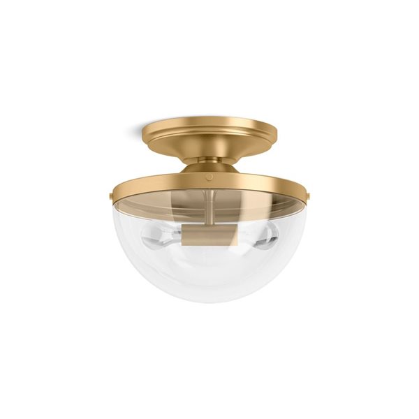 KOHLER Bellera 15-in W Flush-Mount Ceiling Light - Modern Brushed Brass ...