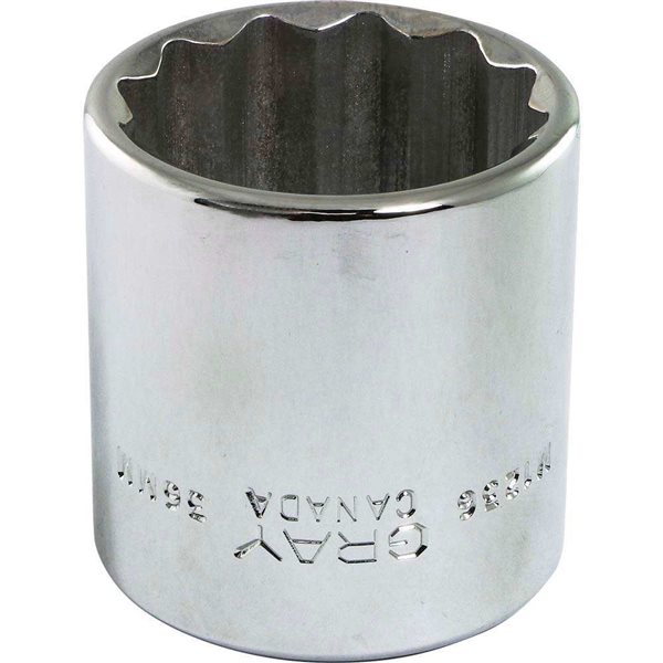 Gray Tools 36 mm x 1/2-in Drive Metric 12-Point Shallow Chrome Finish ...