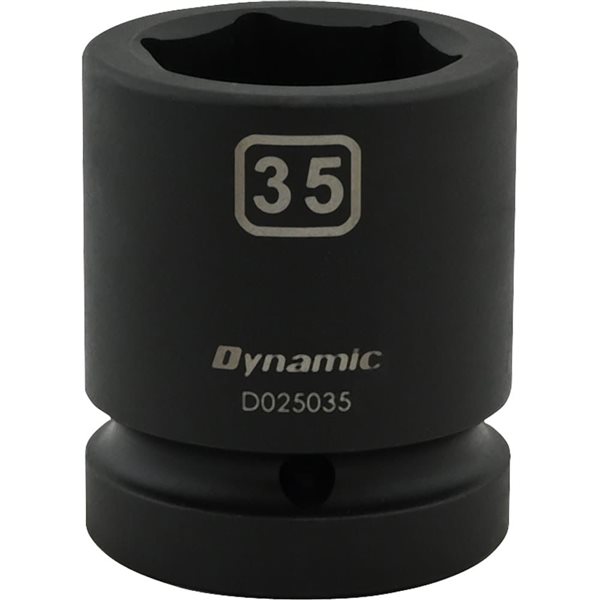Dynamic Tools 35 mm X 1-in Drive Metric 6-Point Shallow Impact Socket ...