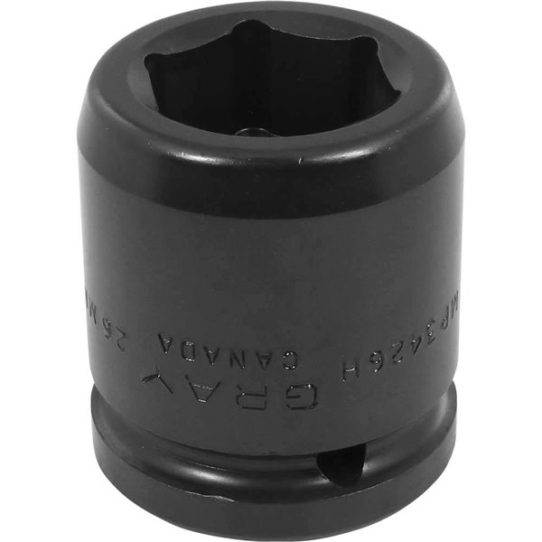 Gray Tools 26 mm X 3/4-in Drive Metric 6-Point Shallow Impact Socket ...