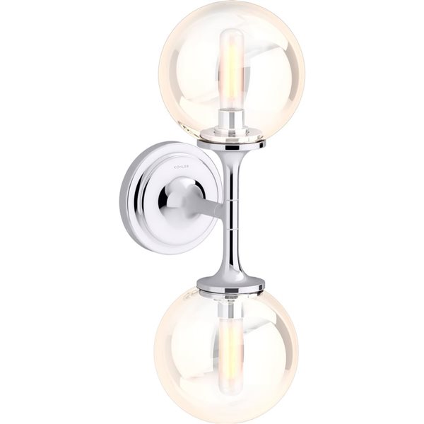 KOHLER Bellera 6-in W 2-Light Polished Chrome Modern Wall Sconce 31762 ...