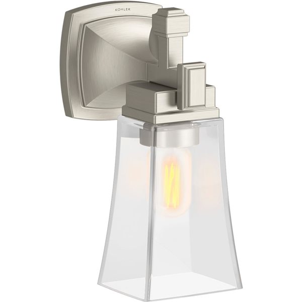 KOHLER Riff 5-in W 1-Light Brushed Nickel Modern Wall Sconce 31755-SC01 ...