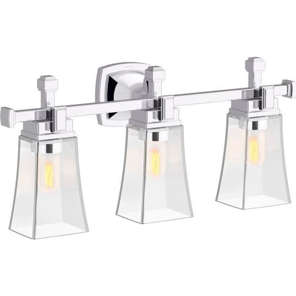 KOHLER Riff 3-Light Wall Sconce w/ Bell-Shaped Shades + Installation ...