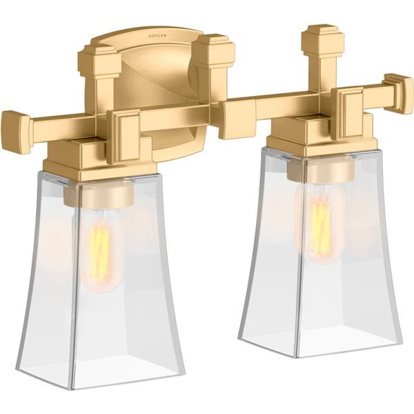 KOHLER Riff 2-Light Wall Sconce w/ Bell-Shaped Shades + Installation ...