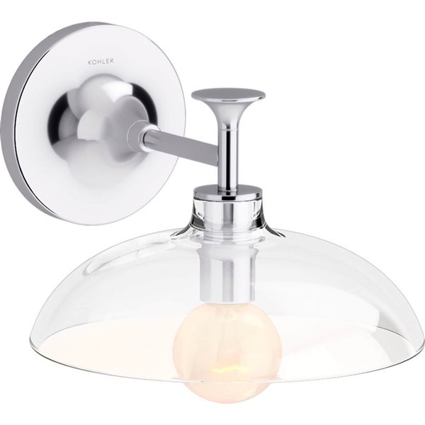 KOHLER Tone 1-Light Wall Sconce w/ Domed Glass Shades + Installation ...