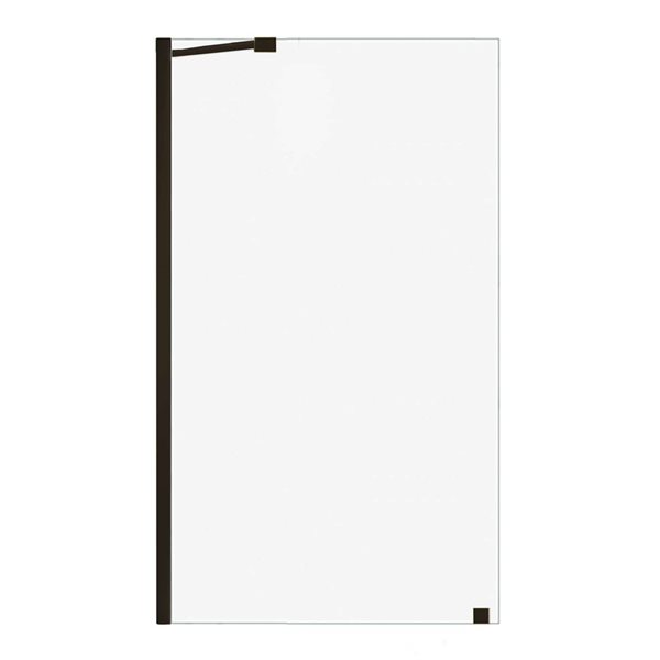 Turin Rosita 44 W x 80-in H Clear Frameless Fixed Shower Glass Panel w/ Oil Rubbed Bronze Edge ...