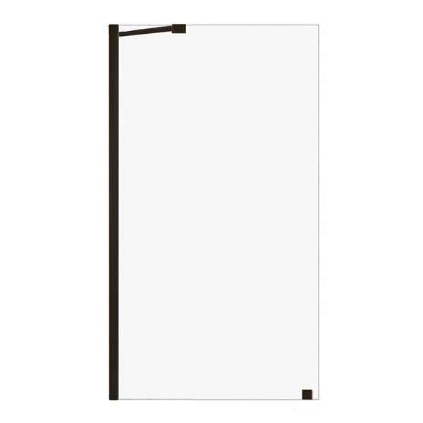 Turin Rosita 42 W x 80-in H Clear Frameless Fixed Shower Glass Panel w/ Oil Rubbed Bronze Edge ...
