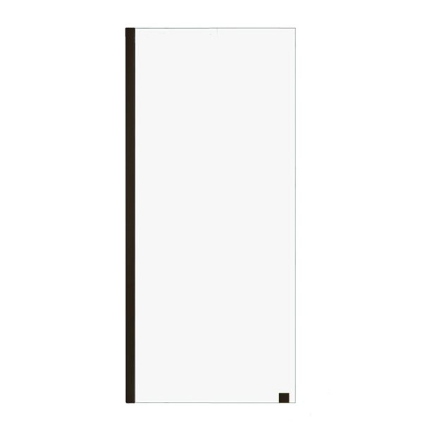 Turin Rosita 34 W x 80-in H Clear Frameless Fixed Shower Glass Panel w/ Oil Rubbed Bronze Edge ...
