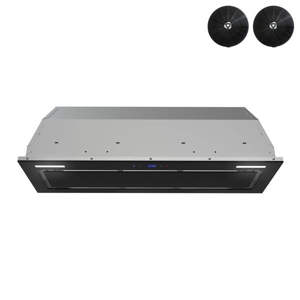 Streamline Messina 36-in Glossy Black Convertible Insert 350CFM Range ...