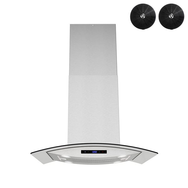Streamline Maddaloni 30-in Stainless Steel Ductless 350CFM Range Hood ...