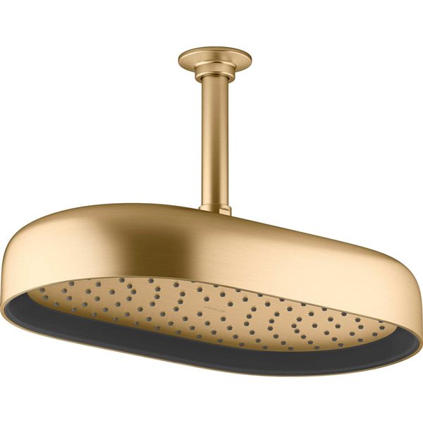 KOHLER Statement Oblong Brass 14-in W 2.5-gal/min Single-Function Rain ...