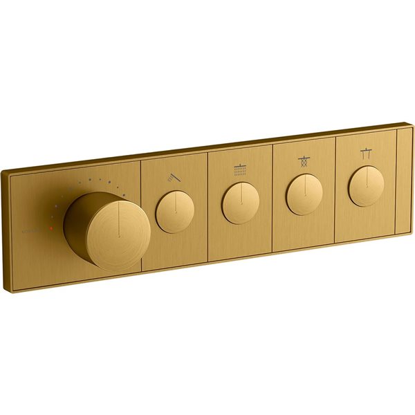 KOHLER Anthem Brass 4-Outlet Recessed Thermostatic Valve Control Shower ...