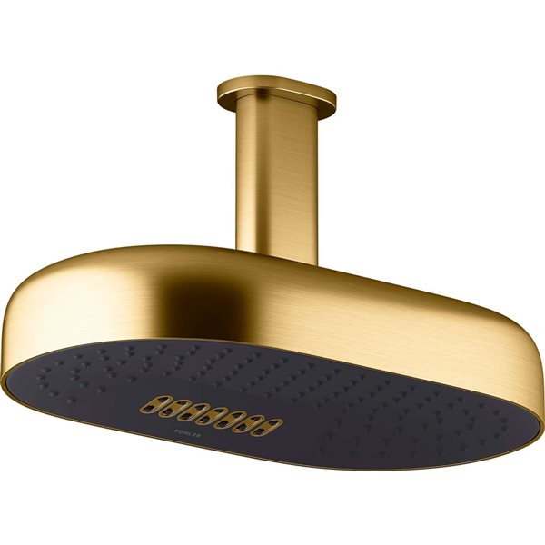 KOHLER Statement Oblong Brass 14-in W 2.5-gal/min Two-Function Rain ...