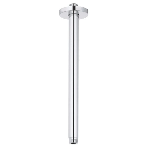 Grohe Rainshower 12-in Ceiling Shower Arm in StarLight Chrome 28492000 ...