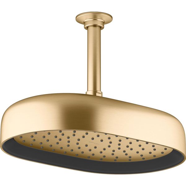 KOHLER Statement Oblong Brass 12-in W 2.5-gal/min Single-Function Rain ...