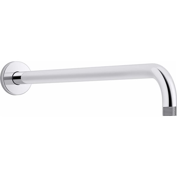 KOHLER Statement Chrome 19-in Wall Mount Single-Function Rain Shower Head Arm and Flange 26307 ...