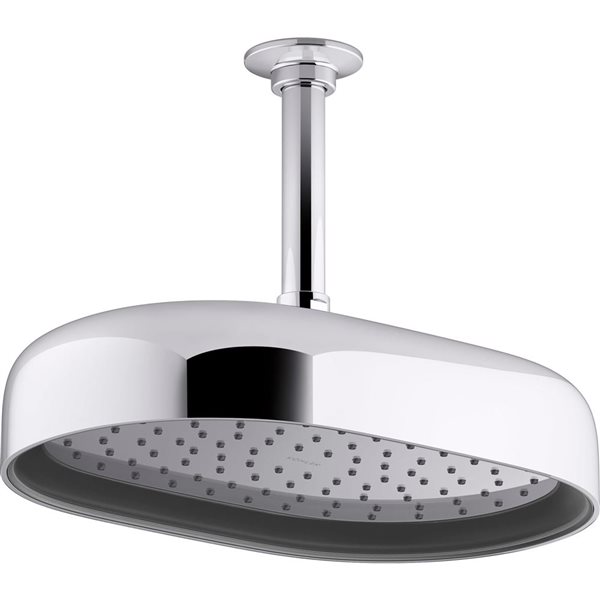 KOHLER Statement Oblong Chrome 12-in W 2.5-gal/min Single-Function Rain ...
