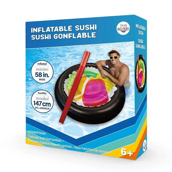 Danaplay 58-in dia Multicolour Round Inflatable Sushi Pool Floatie ...