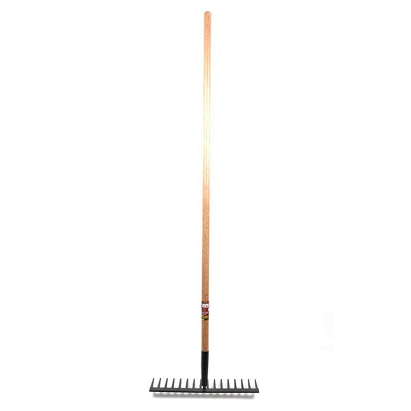 ProYard 54-in 16-Tine HD Forged Steel Levelling Rake with Wood Handle ...