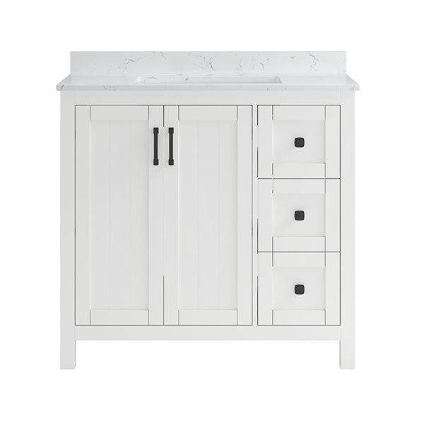 Meuble-lavabo blanc en bois 20 x 37 po Capree par CRAFT + MAIN avec ...