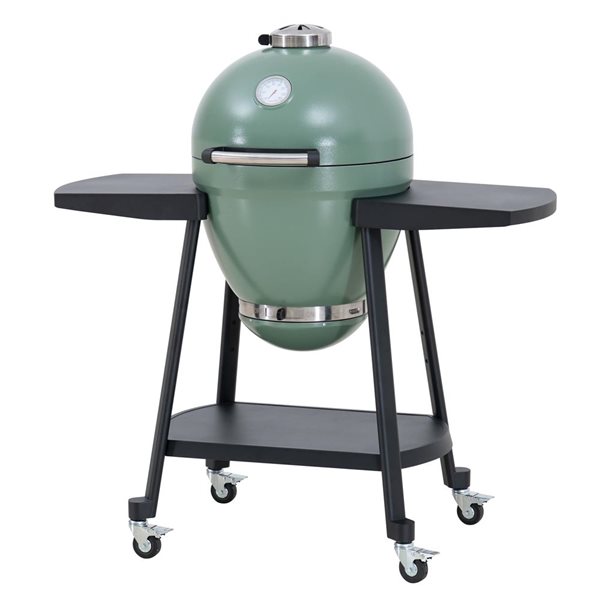 Sunjoy 20-in Egg-Shaped Kamado-Style BBQ Grill and Smoker w/ Removable ...