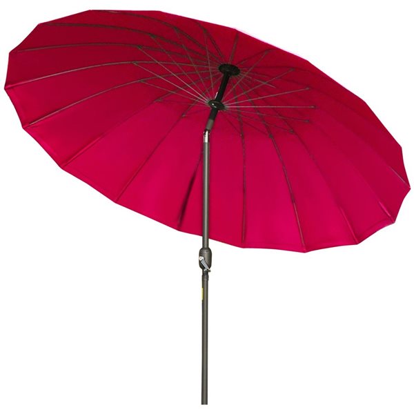 Outsunny 8-ft Metal/Polyester Patio Umbrella with Crank Handle - Wine ...