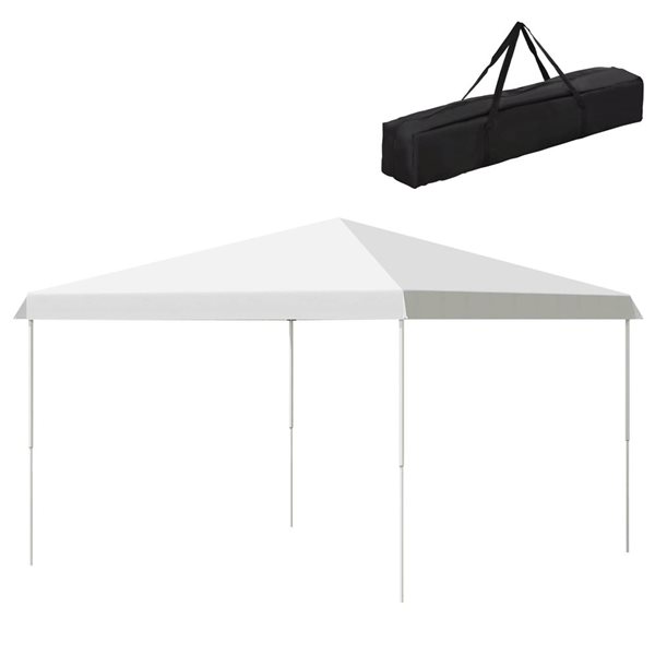 Outsunny 13 x 13-ft White Rectangular Height Adjustable Portable Pop Up ...