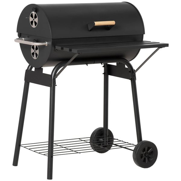 Outsunny Carports 30-in W Black Portable Cart Charcoal Grill 846-081 | RONA