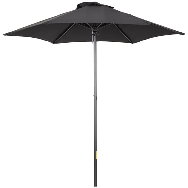 Outsunny 6.4-ft dia Aluminum/Polyester Patio Umbrella with Push-Open ...