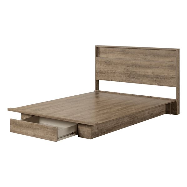 SOUTH SHORE FURNITURE South Shore Holland Weathered Oak Full Extra Long ...