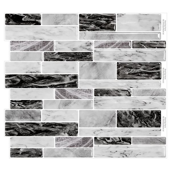 Mureno Quick Stick 4-Pack Dark Sky Marble Oblong 11.25 L x 10-in W ...