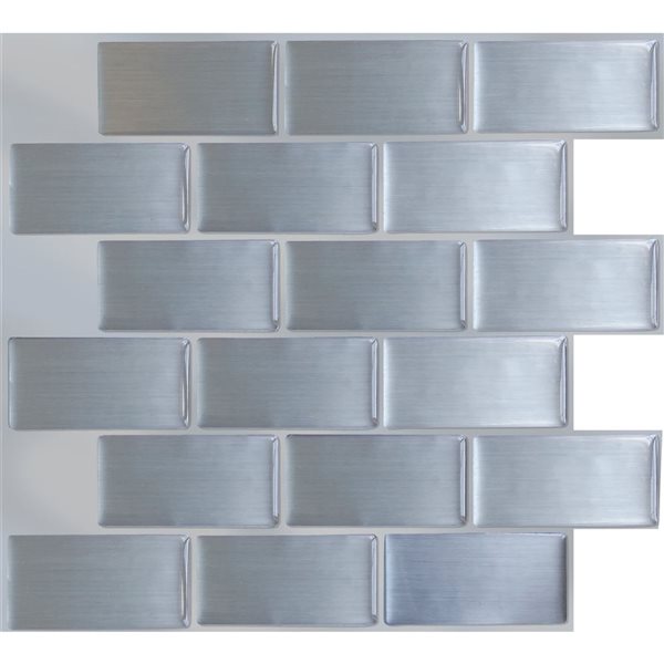 Mureno Quick Stick 8-Pack Steel Subway 11.25 L x 10-in W Metallic Peel ...