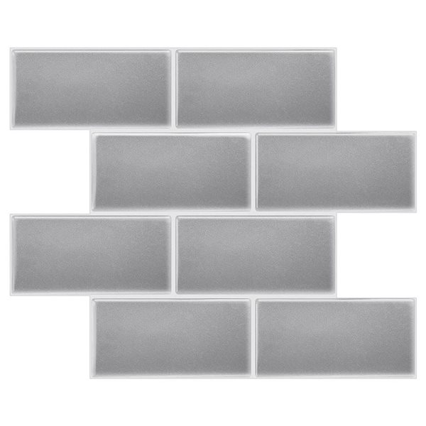 Mureno Dimensions 4-Pack Rigid Vinyl Silver Subway 10 L x 10.6-in W ...