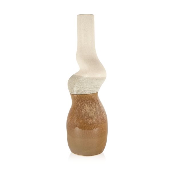 Gild Design House Malone 9 x 30-in Brown/Beige Ceramic Floor Vase ...