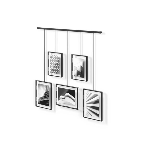 Ensemble de 5 cadres suspendus Exhibit Umbra style mur galerie en noir ...