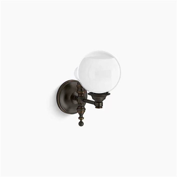 KOHLER Damask Oil-Rubbed Bronze Metal 1-Light Lacemaker Wall Sconce ...