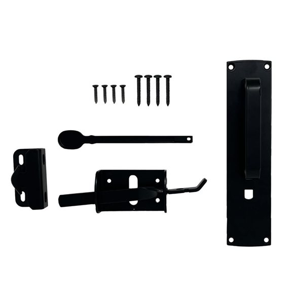 Nuvo Iron 9-in L Black Square Transitional Thumb Gate Latch Kit TL6SBLK ...