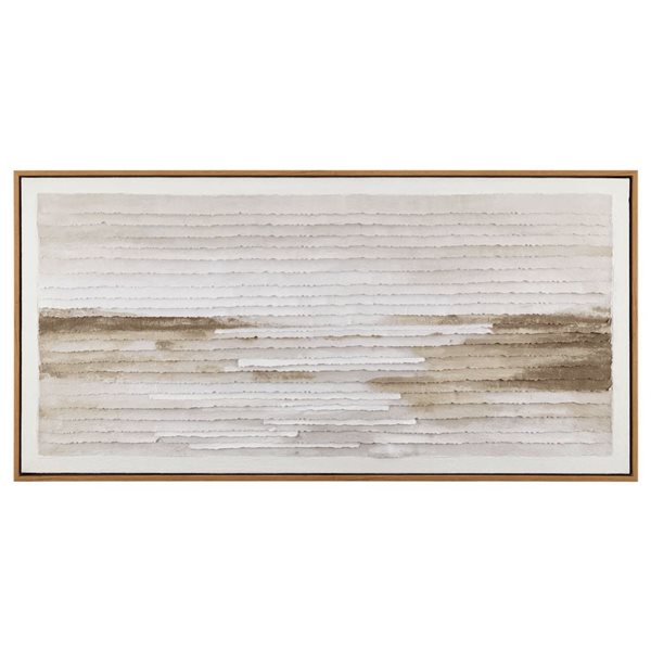 Bouclair 20 H x 40-in W Abstract Canvas Neutral Horizon Hand-Painted ...
