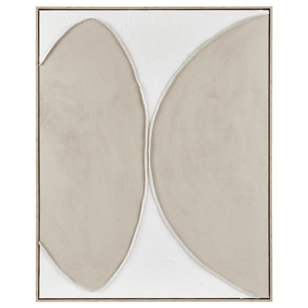 Bouclair 40 H x 32-in W Abstract Canvas Textured Half Ovals Hand ...