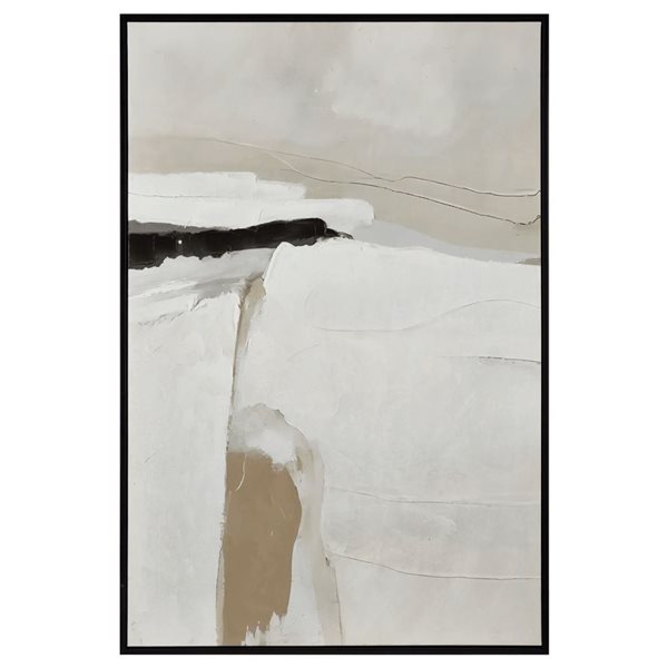 Bouclair 45 H x 30-in W Minimalist Canvas Abstract Hand-Painted Framed ...