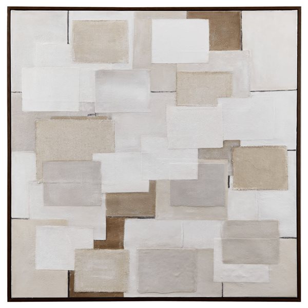 Bouclair 35 H x 35-in W Abstract Canvas Paper Cut Outs Hand-Painted ...