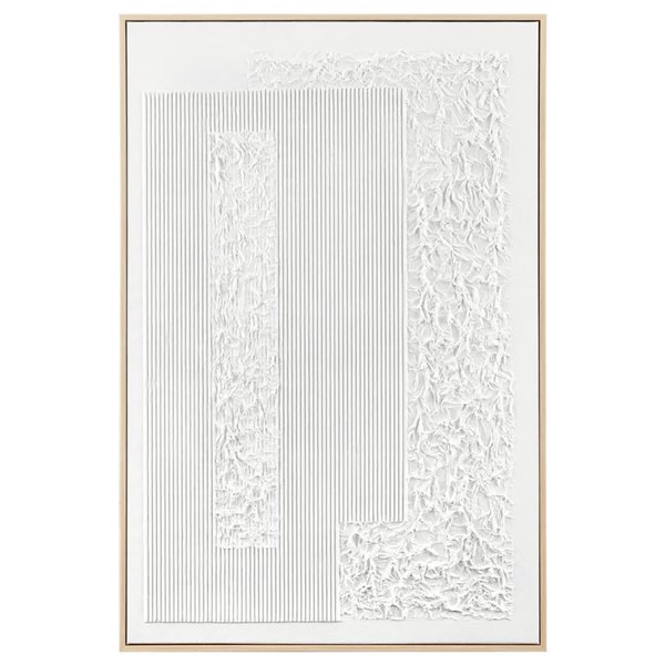 Bouclair 36 H x 24-in W Abstract Canvas Textured Hand-Painted Framed ...