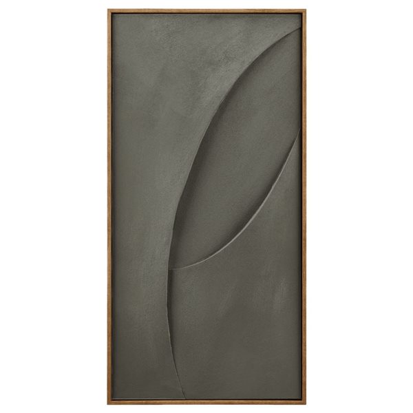 Bouclair 36 H x 18-in W Abstract Green Canvas Hand-Painted Framed Art ...