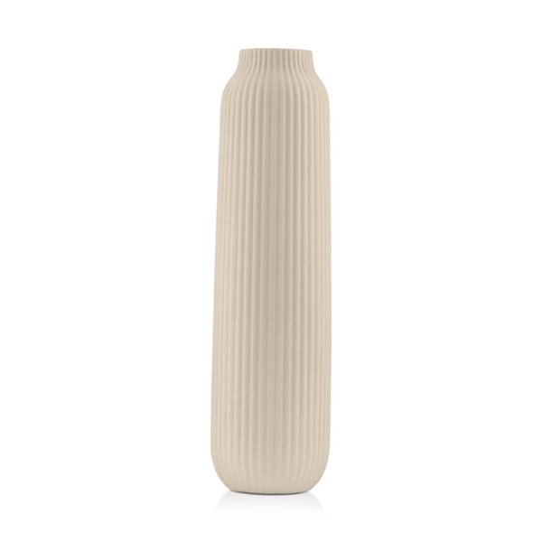Grand vase de sol Bouclair 22 po h. en porcelaine gravée blanc cassé 9405017 | RONA