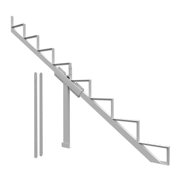 Pylex Collection 11 8-Step 10 1/4-in Aluminum Stair Stringer - White ...
