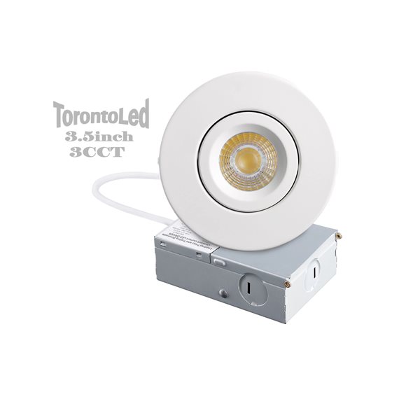 TorontoLed 3.5-in 3CCT Recessed Ceiling Gimbal Light (1 Pack) | RONA